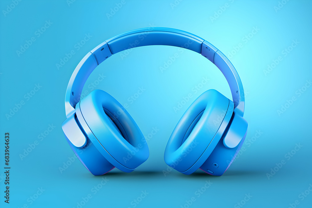 Wireless headphones mockup. Set of realistic wireless over ear ...