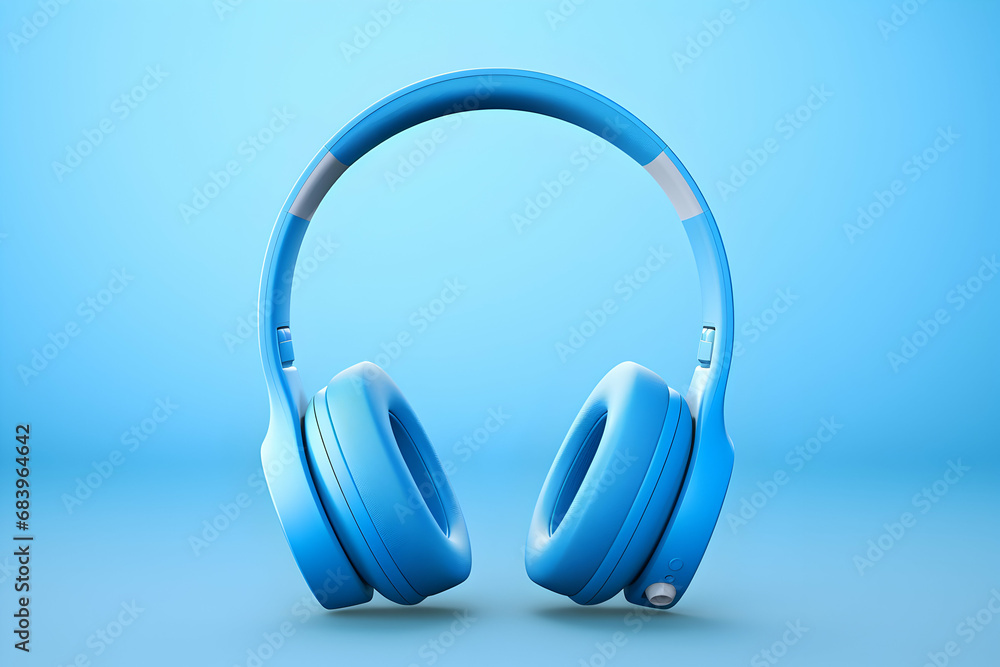 Wireless headphones mockup. Set of realistic wireless over ear ...
