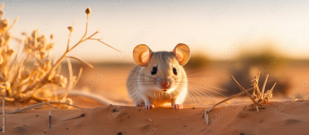 In the vast desert, a young and beautiful rodent called a mouse roams ...