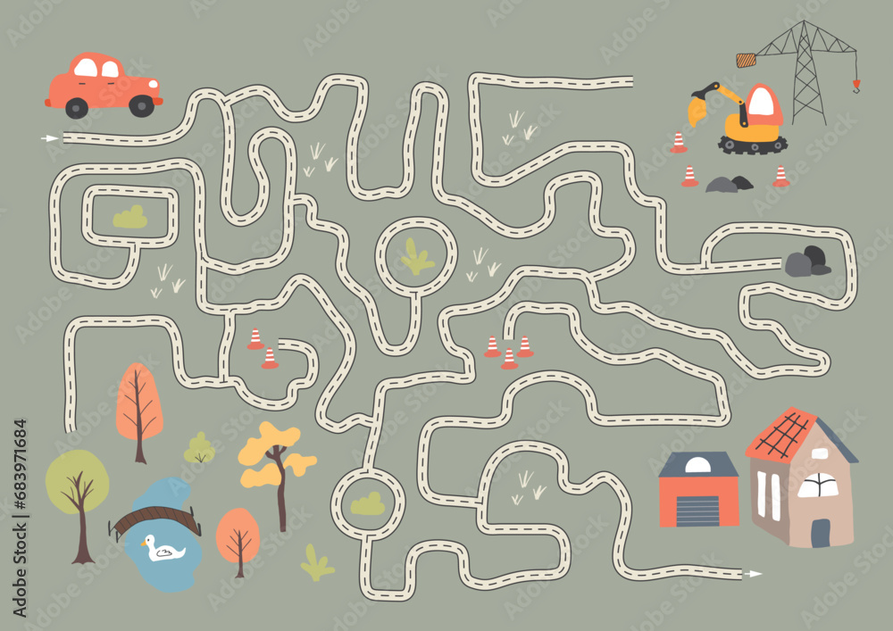 Labyrinth, Maze game for children. Logical puzzle for kids. Quest to ...