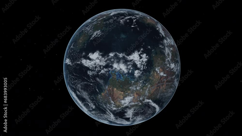 Terran exoplanet for human life. Habitable planet isolated on a black ...