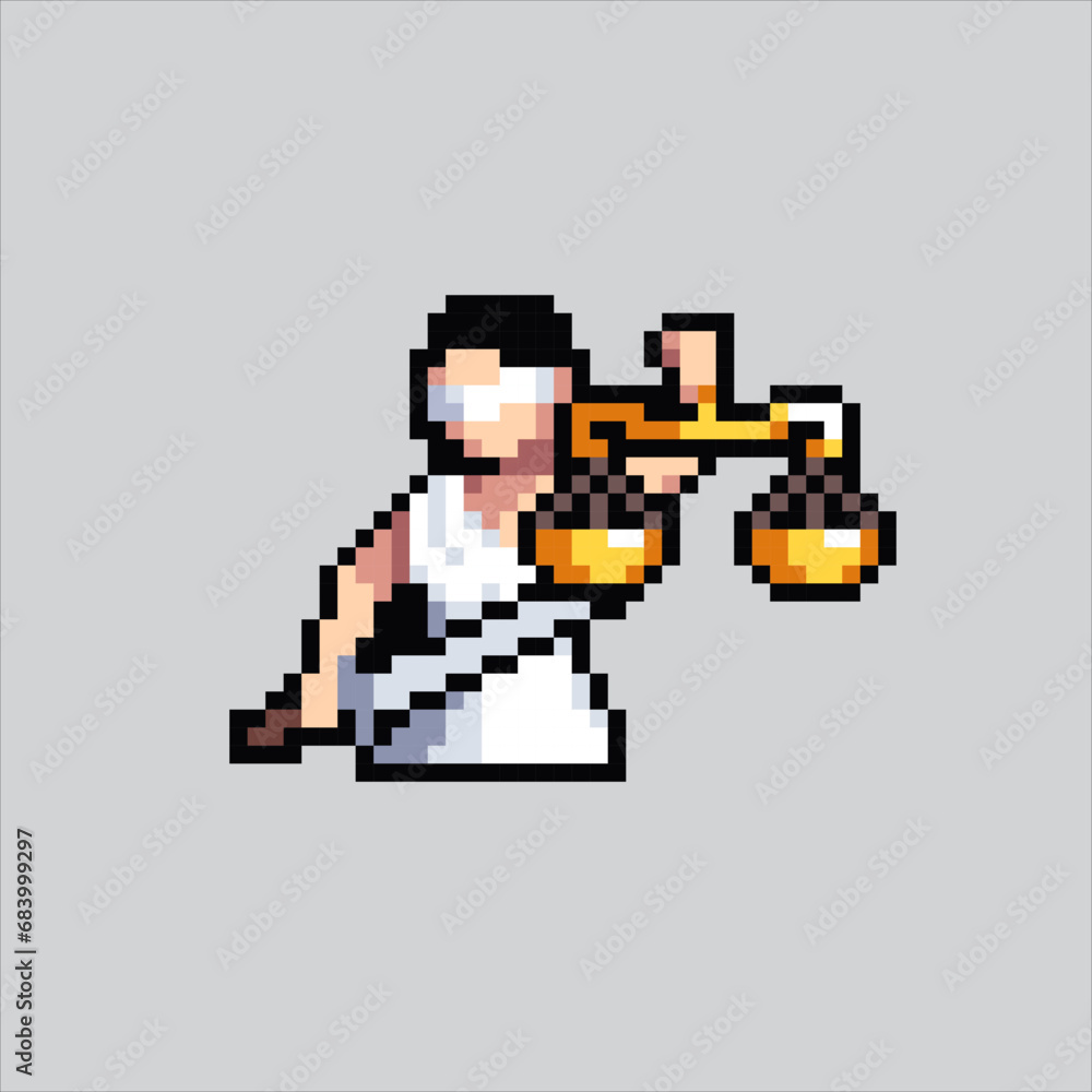 Pixel art illustration Scale Symbol. Pixelated Justic symbol. Scale ...