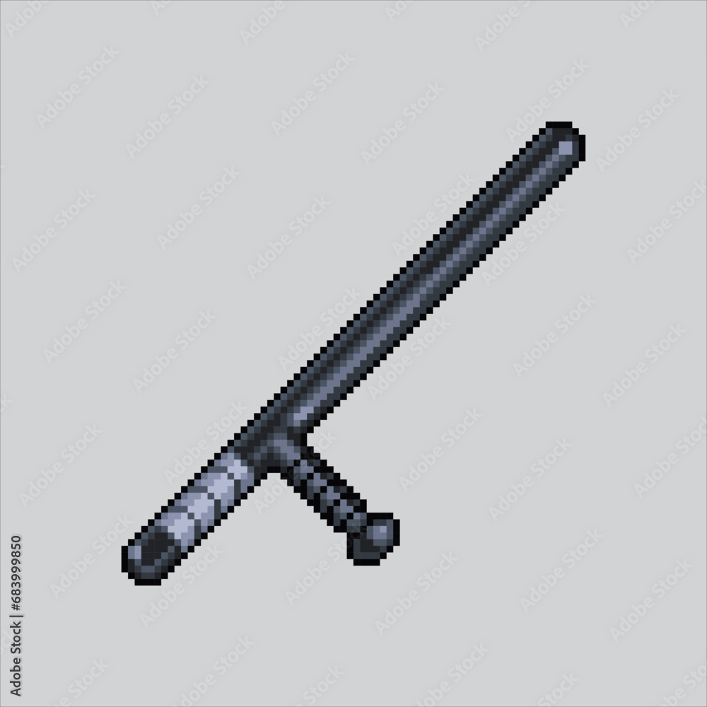 Pixel art illustration Police Baton. Pixelated Baton. Security Police ...