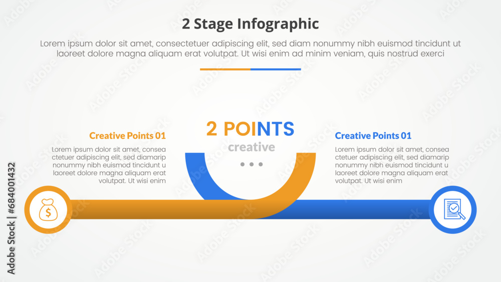 2 points stage template for comparison opposite infographic concept for ...