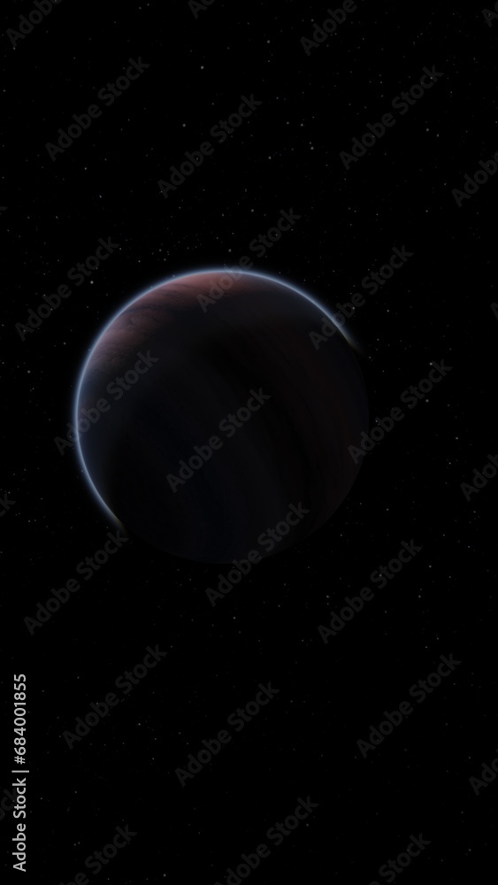 Giant gas planet in deep dark outer space. Artistic concept 3D ...