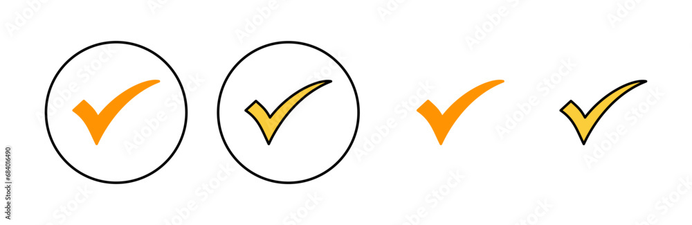Check mark icon set for web and mobile app. Tick mark sign and symbol ...