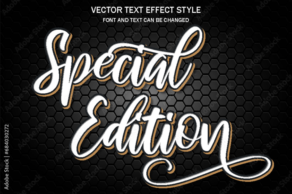 special edition retro handwriting typography editable text effect font ...