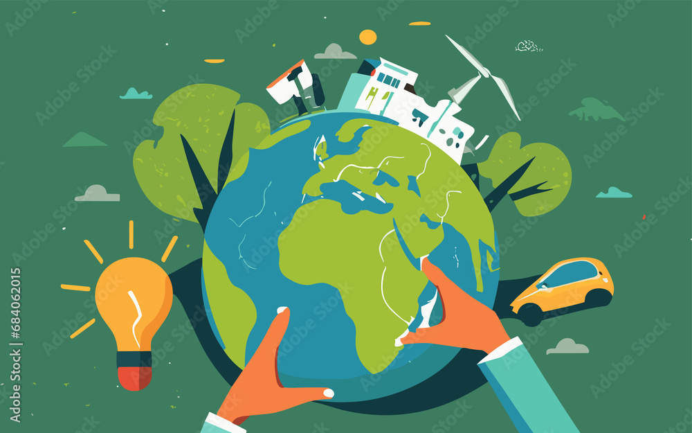 Artistic Depictions of Earth's Wonders and Environmental Stock ...