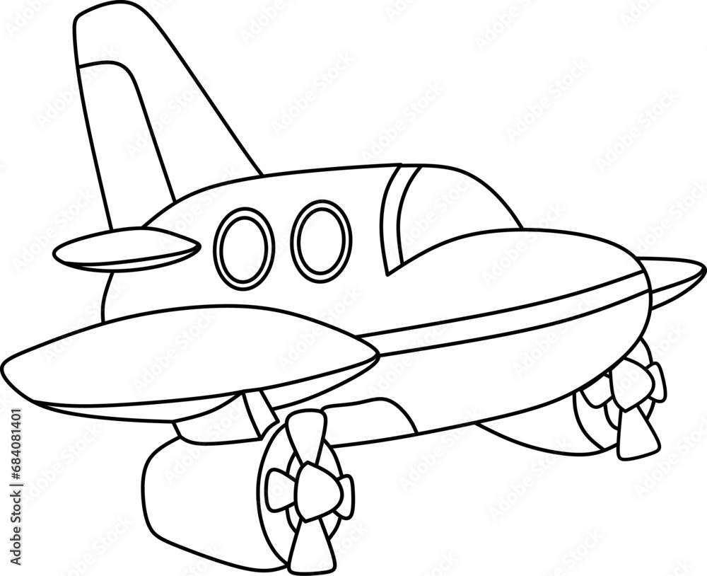 fighter plane cartoon line art for coloring book Stock Vector | Adobe Stock