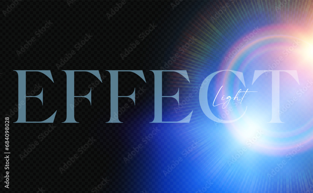 Rainbow circle light effect. Dispersion of beam. Sun light effect for ...