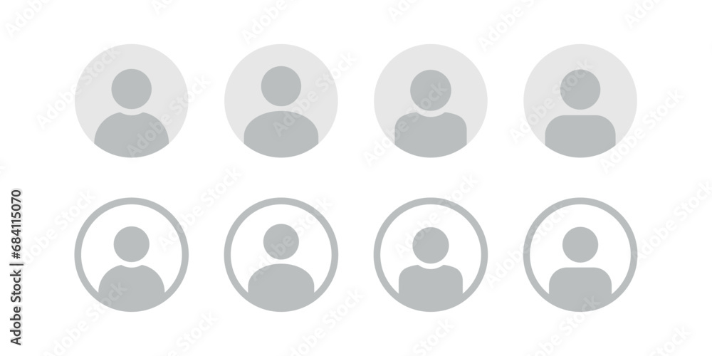 Vector flat illustration in grayscale. Avatar, user profile, person ...