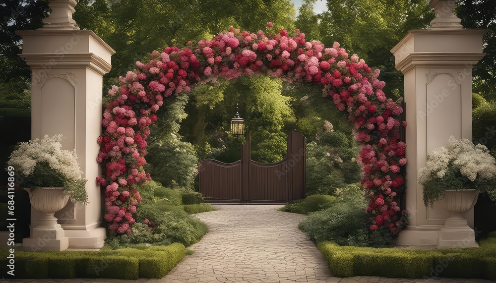 Wedding backdrop, eXtravagant floral arch gate backdrop in English ...