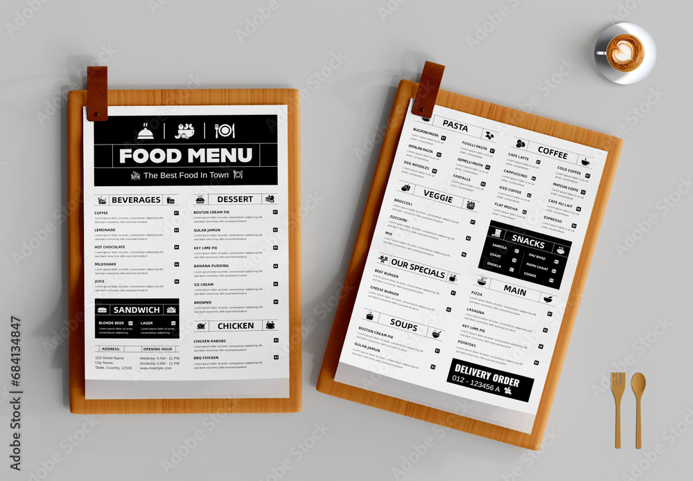 Simple Restaurant Menu Template Stock Template | Adobe Stock