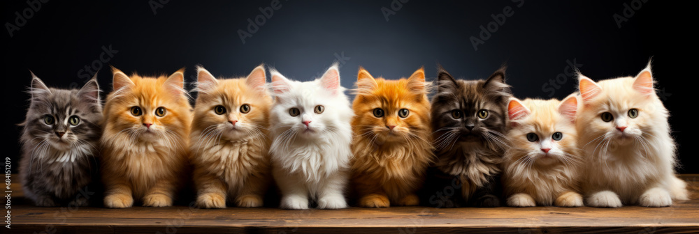 Numerous diverse cats exhibit a variety of breeds and colors Stock ...