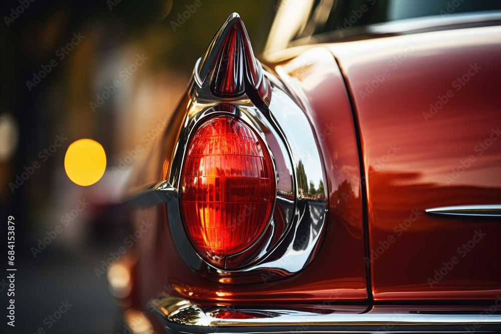 Rear lights on the car close-up. headlight of a retro luxury car foto ...