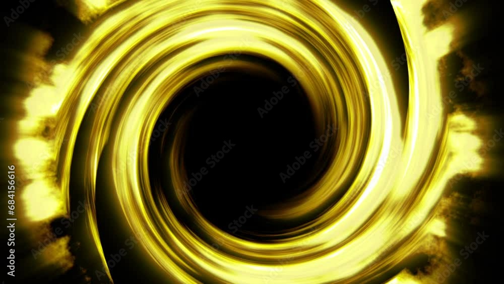 Video Stock On a dark background, a whirlwind of golden in the center ...