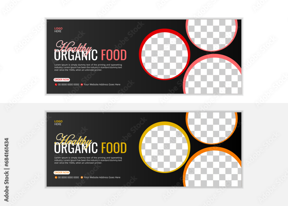 Modern Food Web Banner Design Template Stock Vector | Adobe Stock