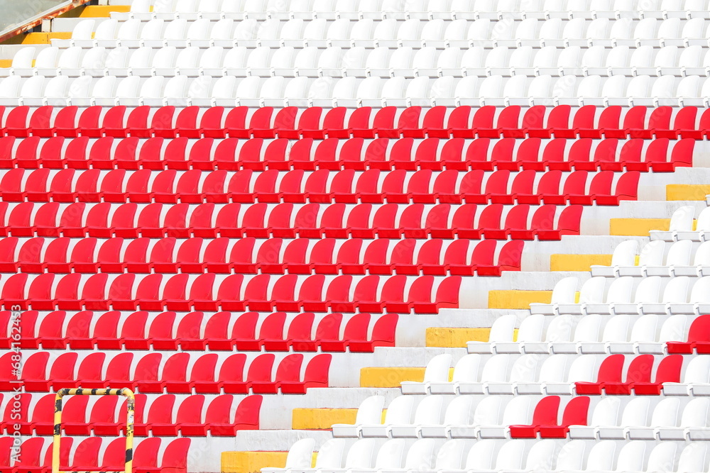 stands with seats completely empty before the sporting event without ...