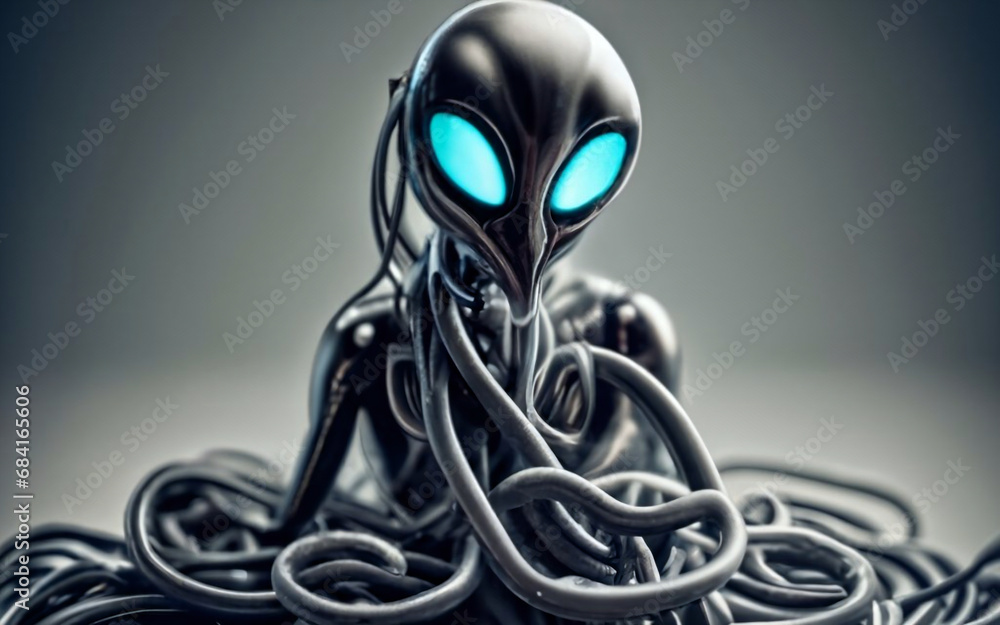 Absurd Photorealism, Greyscale Meme; Profile of a perplexed alien ...