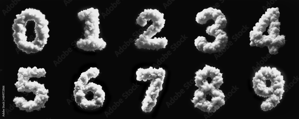 Numbers from 0 to 9 - Cloud - Smoke - Mist - Fog - Steam - Alphabet ...