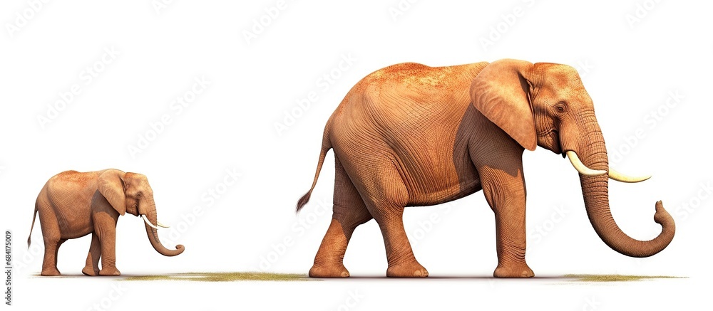 Adult elephant without tusks in cartoon style on white background ...