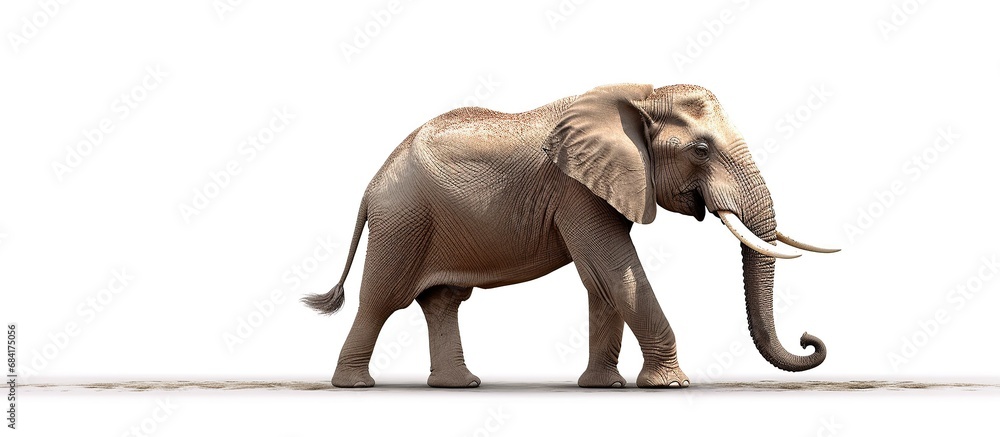 Adult elephant without tusks in cartoon style on white background ...