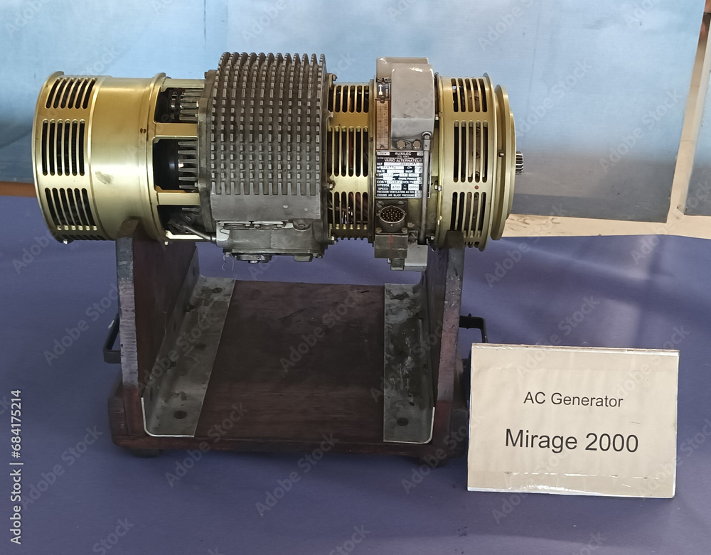 AC generator of a Mirage 2000 fighter plane. The AC generator uses the ...