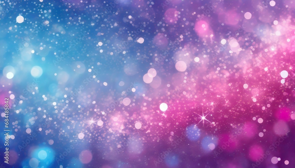 pink and blue starry glitter feminine toned bokeh background banner ...