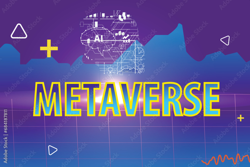 Vector metaverse technology background, another world Vr reality ...