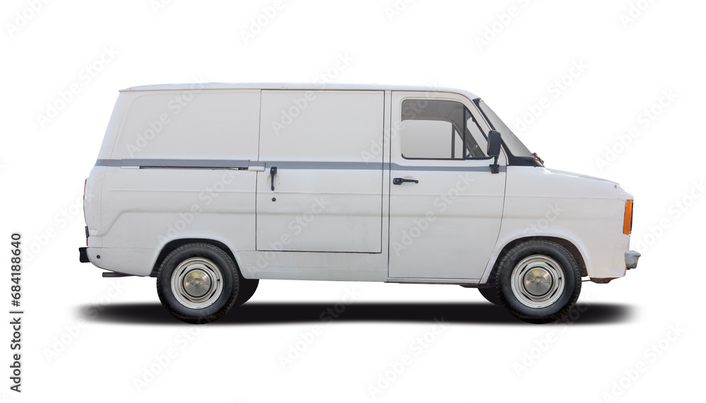 Ford Transit classic van side view isolated on white background Stock ...