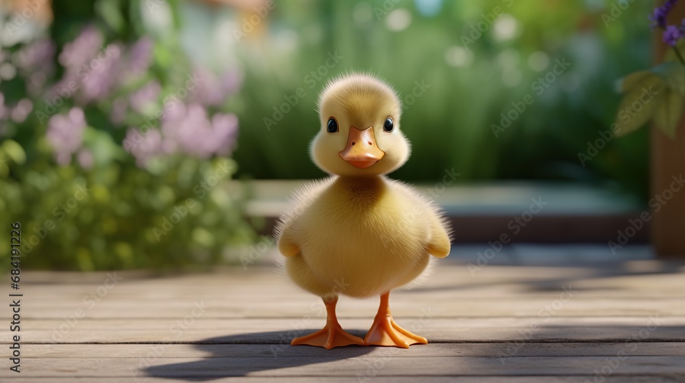 Cute duck with smiling facial expression Stock Illustration | Adobe Stock