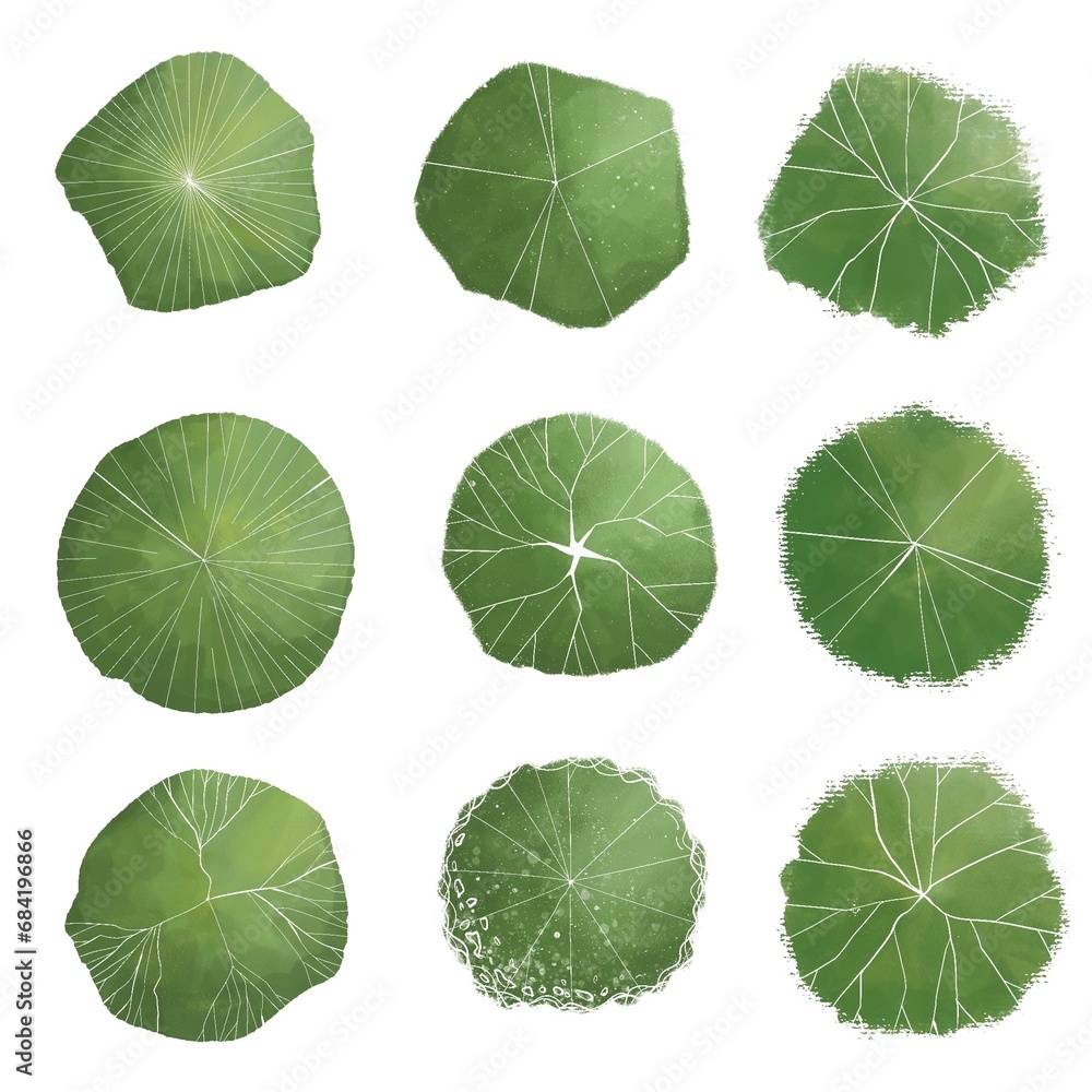 Architecture sketch green trees top view. set of tree top view for ...