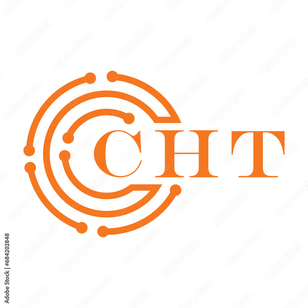 CHT letter design. CHT letter technology logo design on white ...