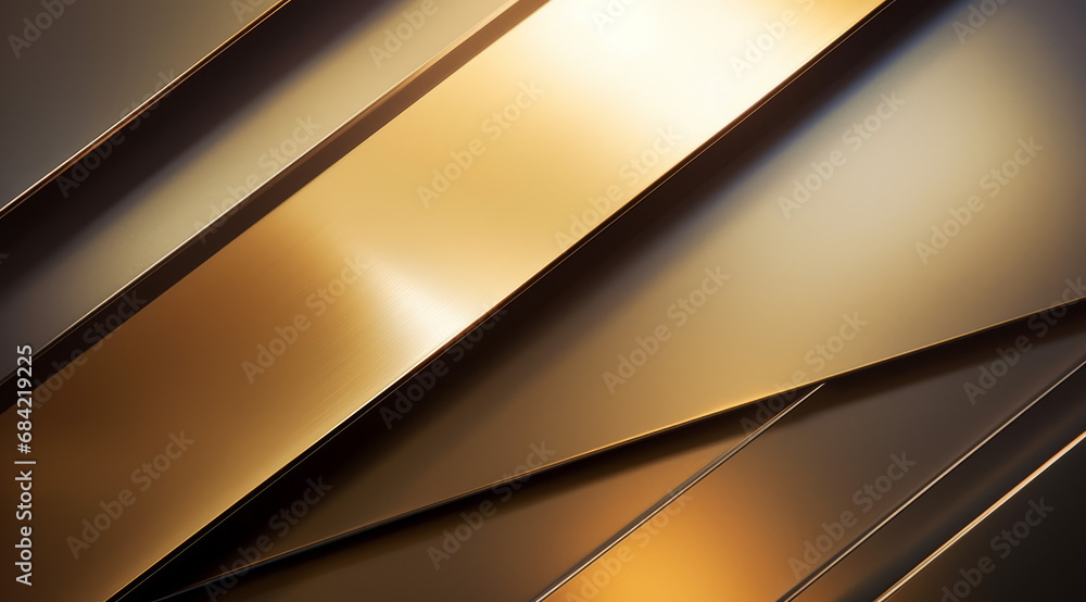 Diagonally arranged brushed gold metal panels with a modern, textured ...