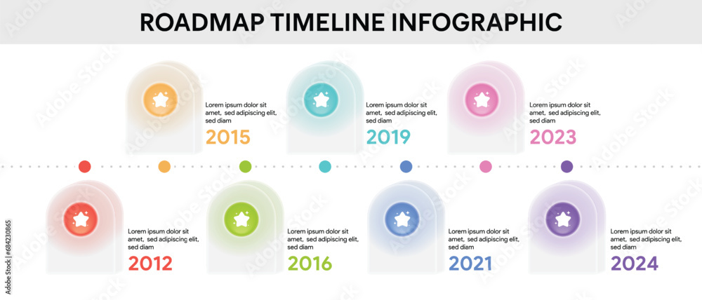 Milestone Roadmap Infographic. Vector illustration of Modern Milestone ...