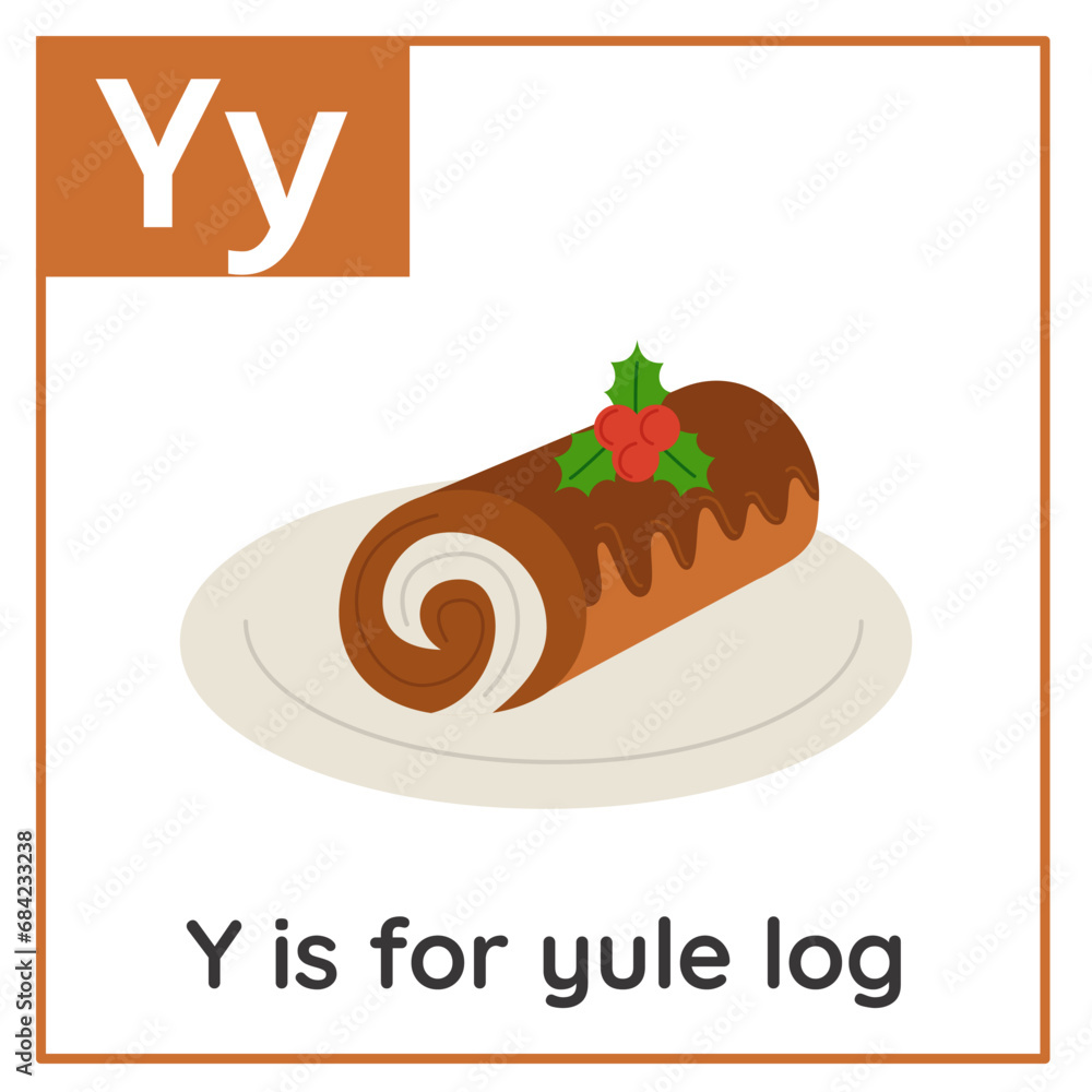 Learning English alphabet for kids. Letter Y. Christmas cards ...