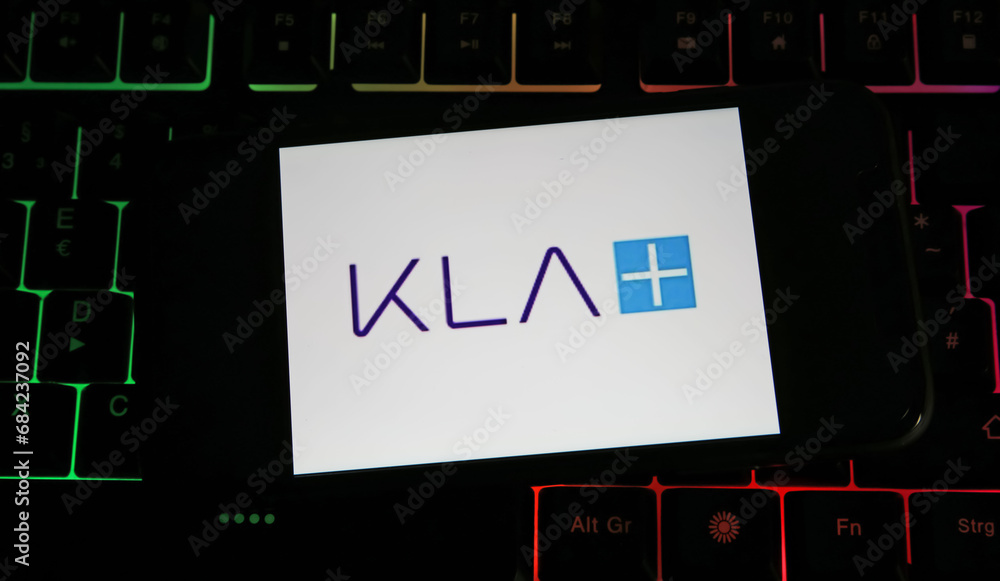 Viersen, Germany - July 9. 2023: Closeup of mobile phone on computer ...