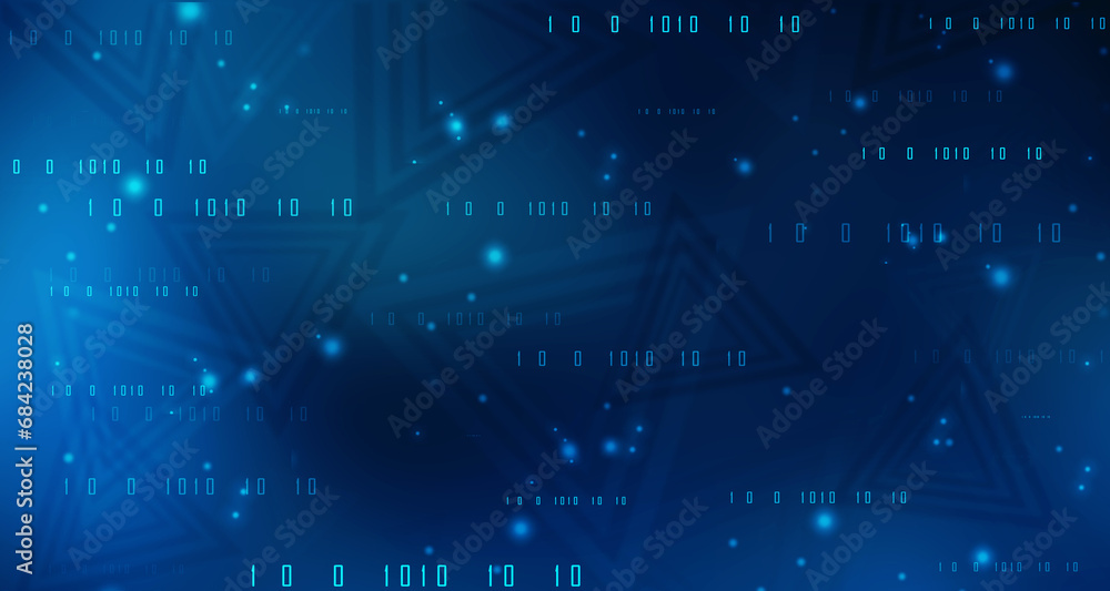 Binary Code Background, Digital Abstract technology background, flowing number one and zero text ...