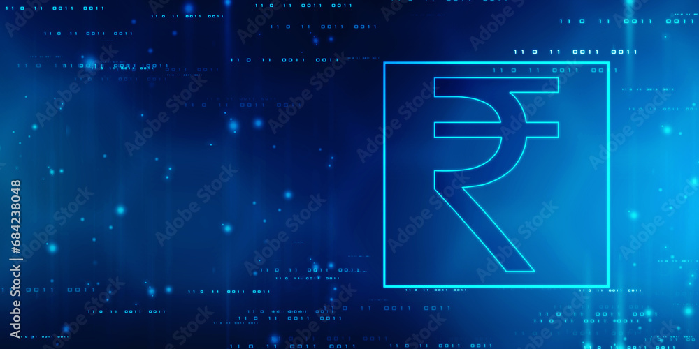 Indian Rupee symbol on financial Background, Growth of Indian stock ...