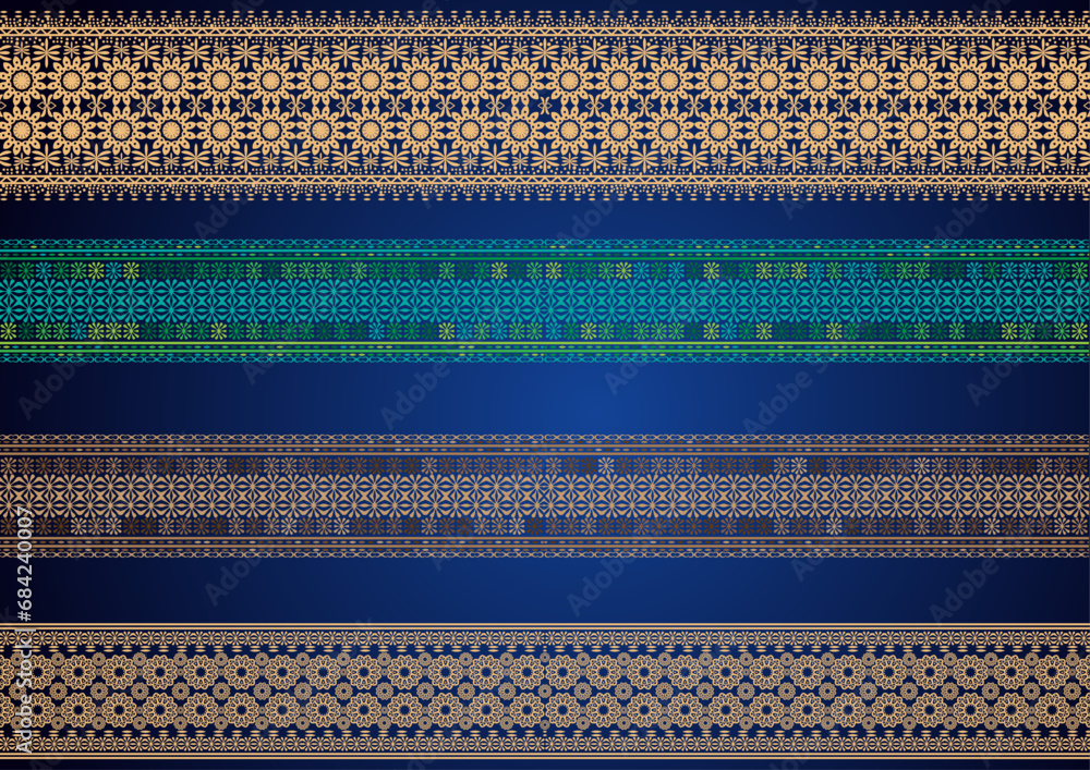 Set of ornamental border design for textile digital print, digital ...