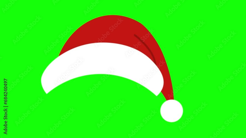 Santa Clause Red Cap Green Screen Motion Background, Christmas Day Cap ...