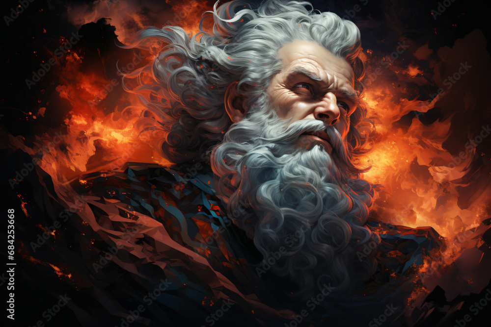 Zeus the Thunderer. God of the sky, thunder, lightning, in charge of ...