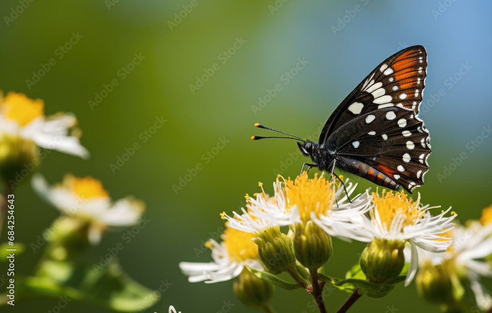 Beautiful black Baltimore Checker spot butterfly (Euphydryas phaeton ...