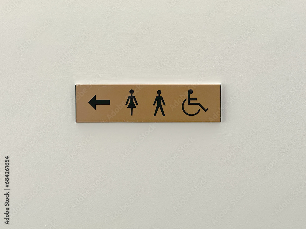 Toilet sign for public use for male, female and disabled Stock Photo ...