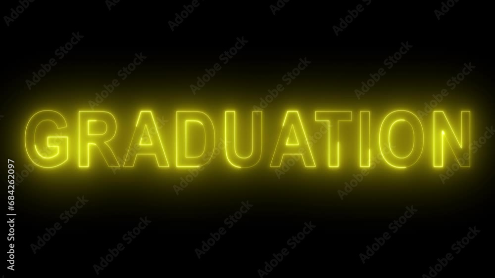 Blue Yellow neon light text animation for graduation day. Perfect for ...
