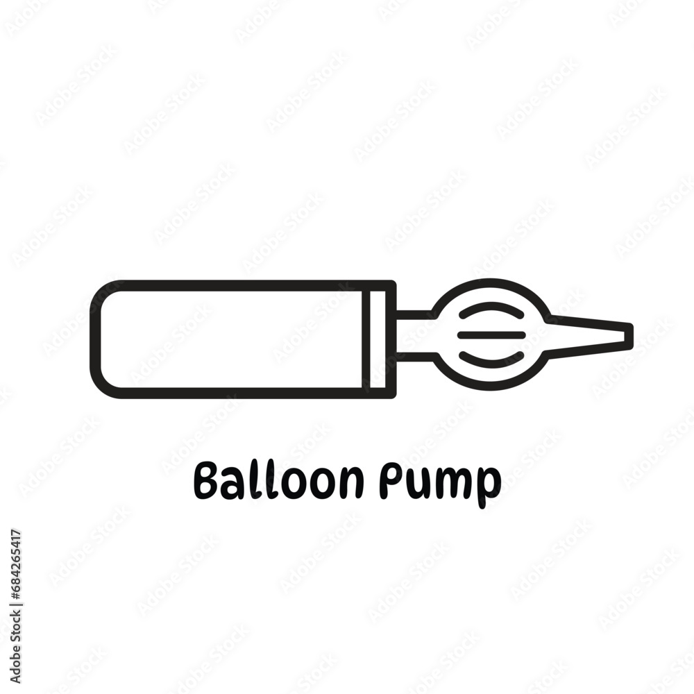 Balloon Pump Blower manual, hand held push air inflator portable vector ...
