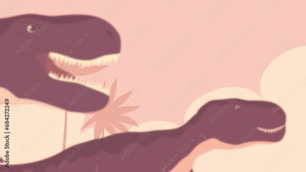 Big dinosaur tyrannosaurus rex of the Jurassic period. Two predators on ...