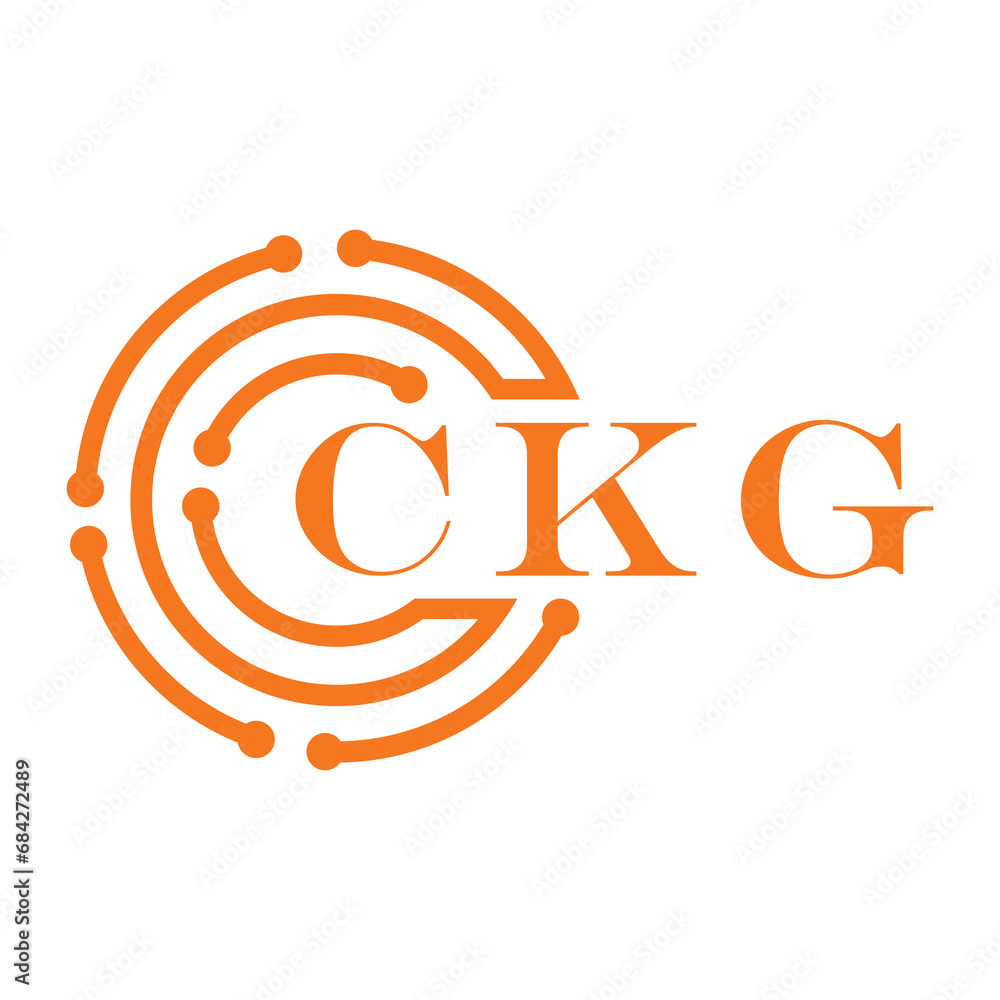 CKG letter design. CKG letter technology logo design on white ...