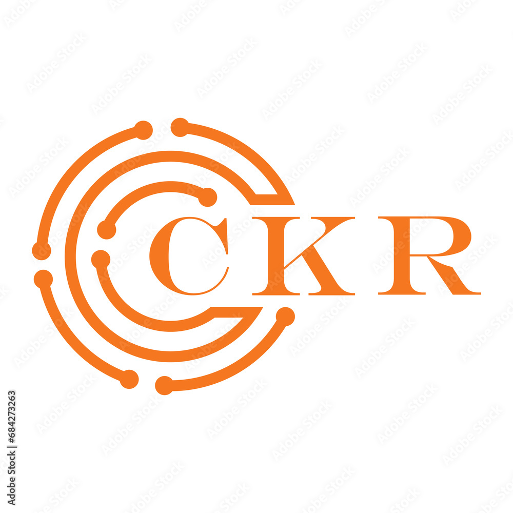 CKR letter design. CKR letter technology logo design on white ...