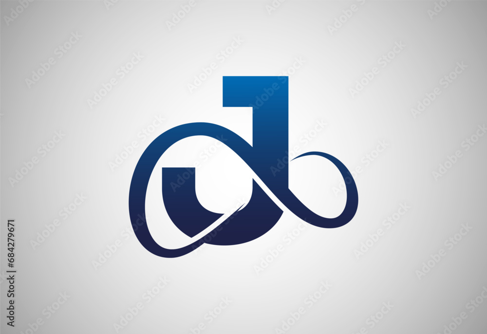 English alphabet J with infinity sign. Infinity, eternity, infinite ...